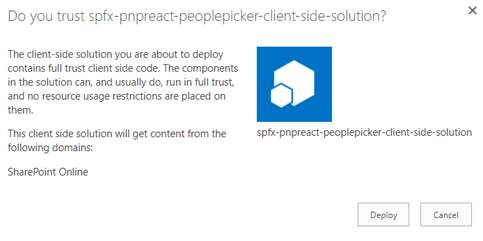 PnP People Picker Control In SharePoint Framework